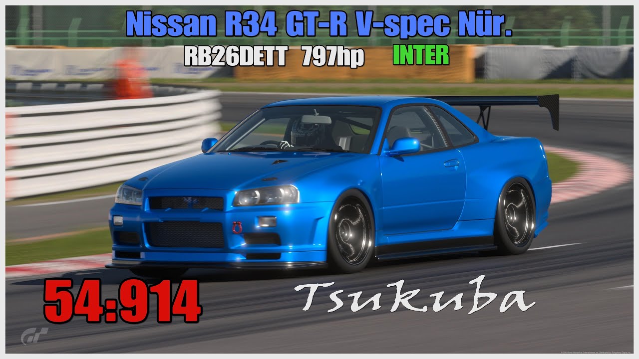 -Time Attack Tsukuba vol.1- Nissan R34 GT-R V-spec II Nür- 4K PS5 - YouTube