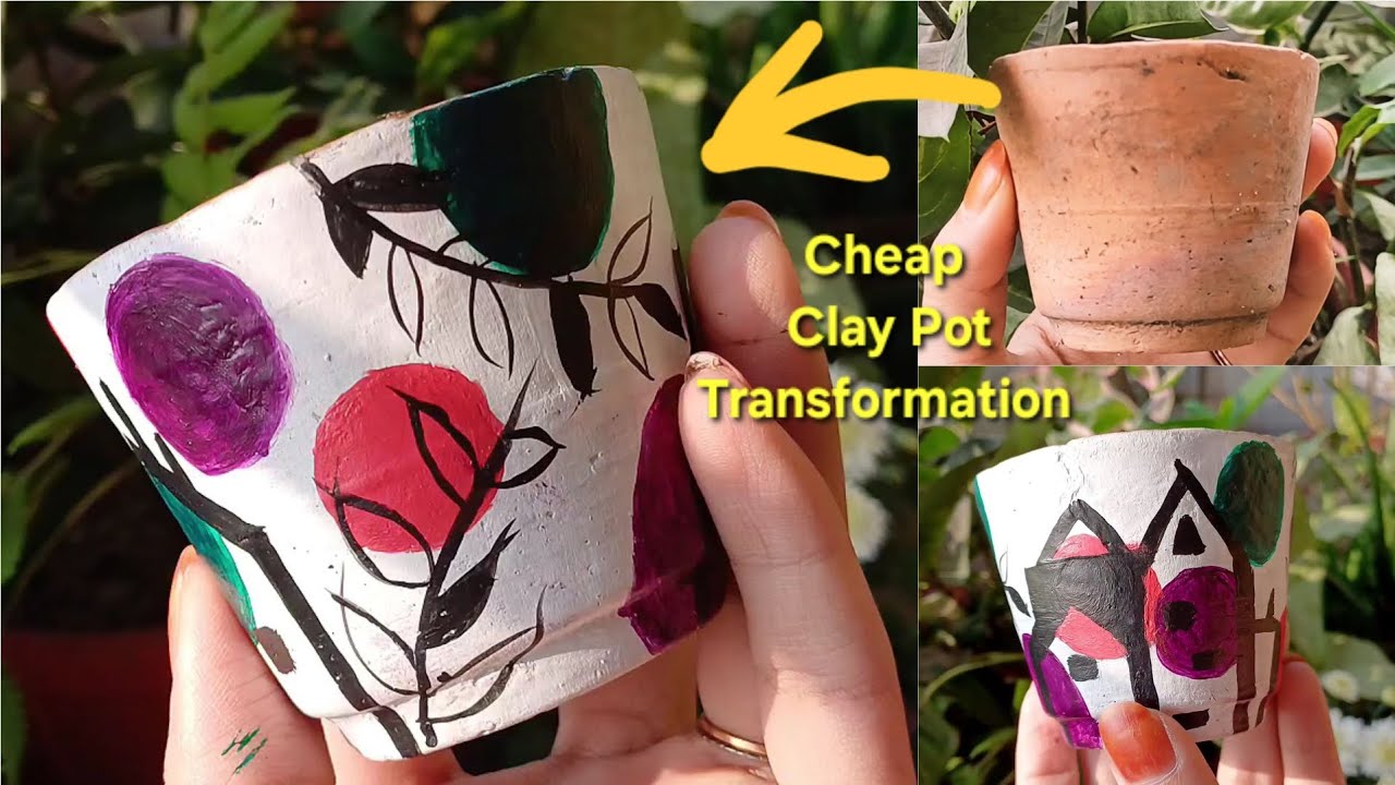 Cheap Clay Pot Transformation || Give Clay Pot an Aesthetic look ...