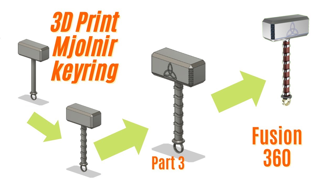 3D Print Mjolnir Design part 3 - YouTube