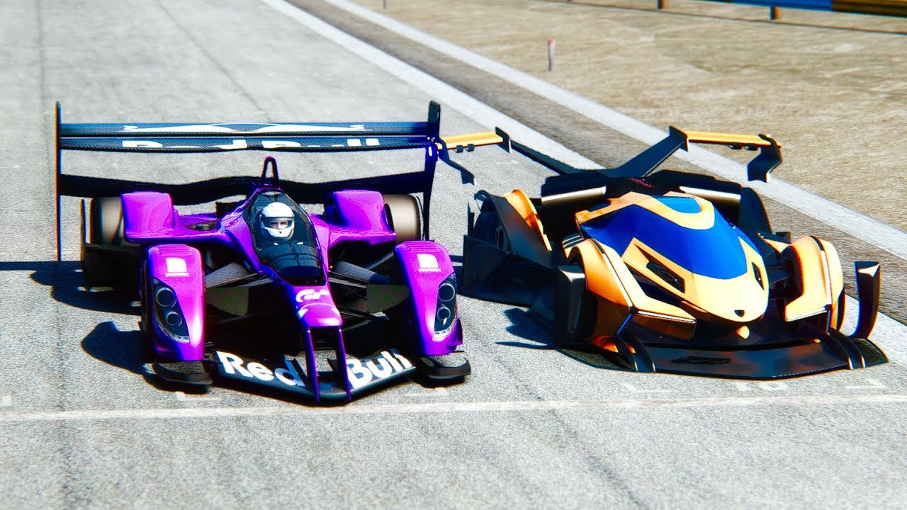 Lamborghini V12 GTR Concept vs Red Bull GTR Concept 2022 at Drag Race ...