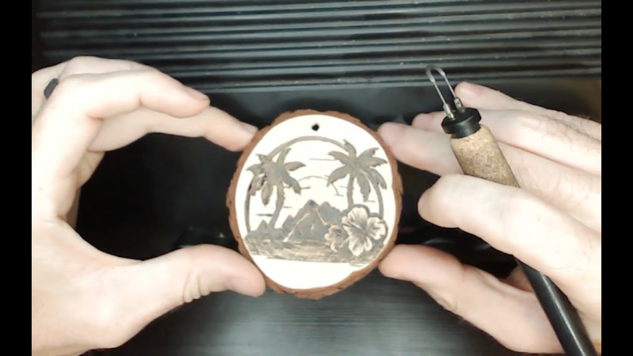 Tiny Hawaiin Scene Pyrography - YouTube
