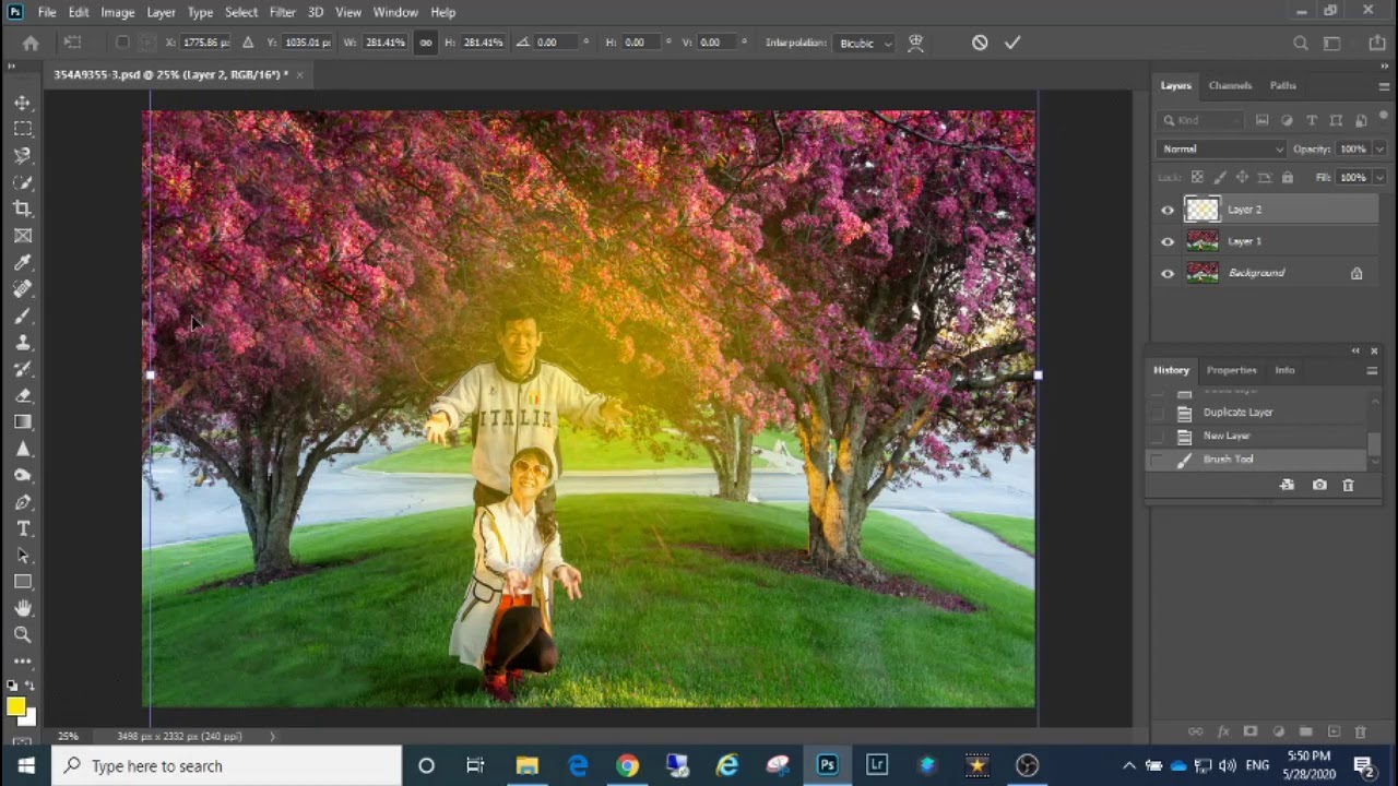 3 minutes to create Sunset background using Brush Tool - YouTube
