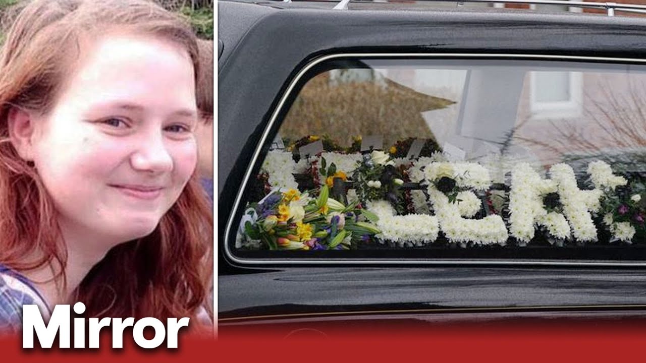 Mourners line streets to say goodbye to Leah Croucher - YouTube
