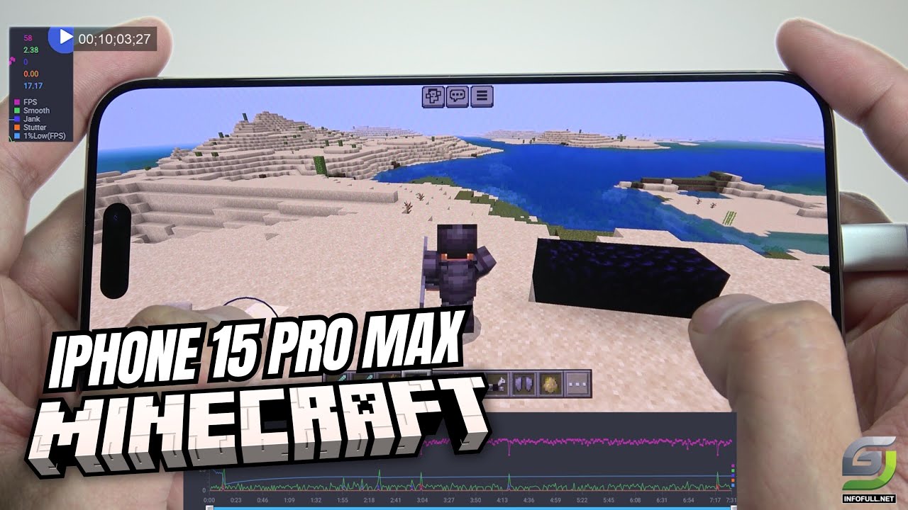 iPhone 15 Pro Max test game MineCraft Update 2024 | Apple A17 Pro - YouTube