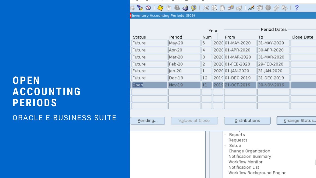 Opening up Accounting Periods - Oracle E-Business Suite #6 - YouTube