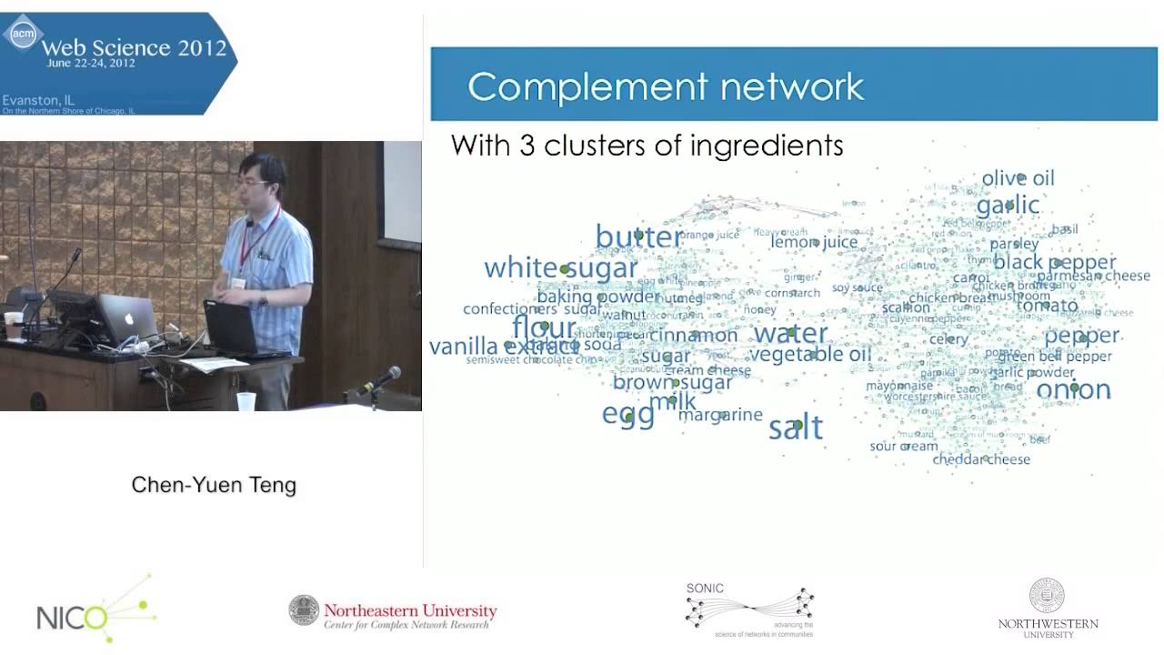 Chun Yuen Teng - Recipe Recommendation Using Ingredient Networks - YouTube