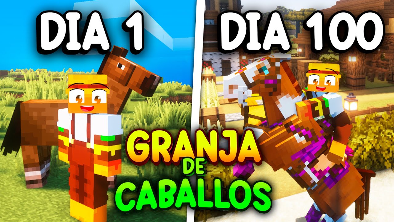 Pasé 100 DÍAS Construyendo un RANCHO con CABALLOS en MINECRAFT 🐎🐴 - YouTube