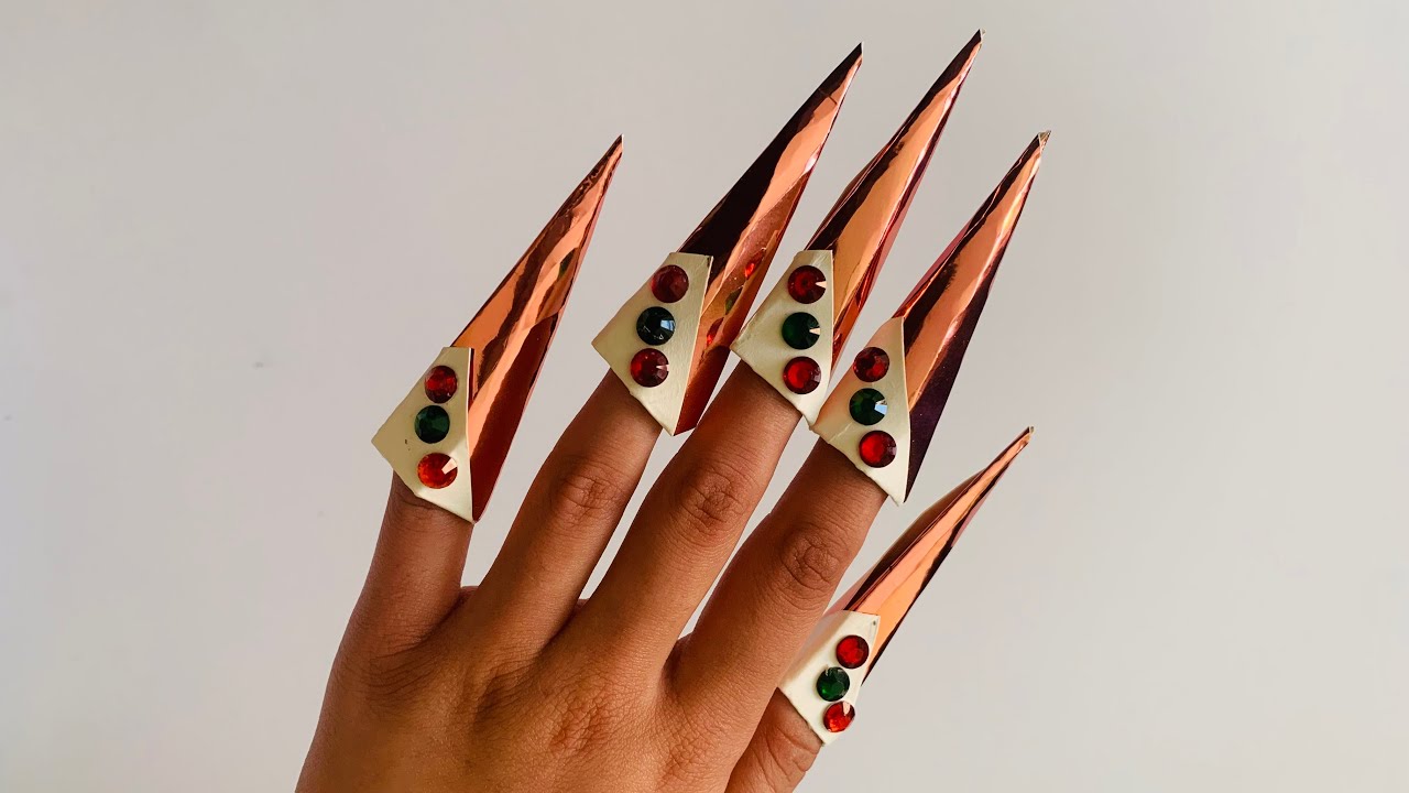 How To Make Cute Nails With Paper # Easy Fake Nails Out Of Paper # DIY ...