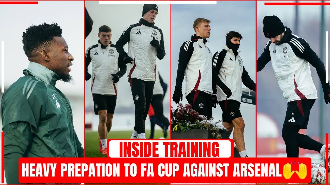 MAN UNITED TRAINING SESSION AGAINST ARSENAL FA CUP | MAN UTD TRAINING ...