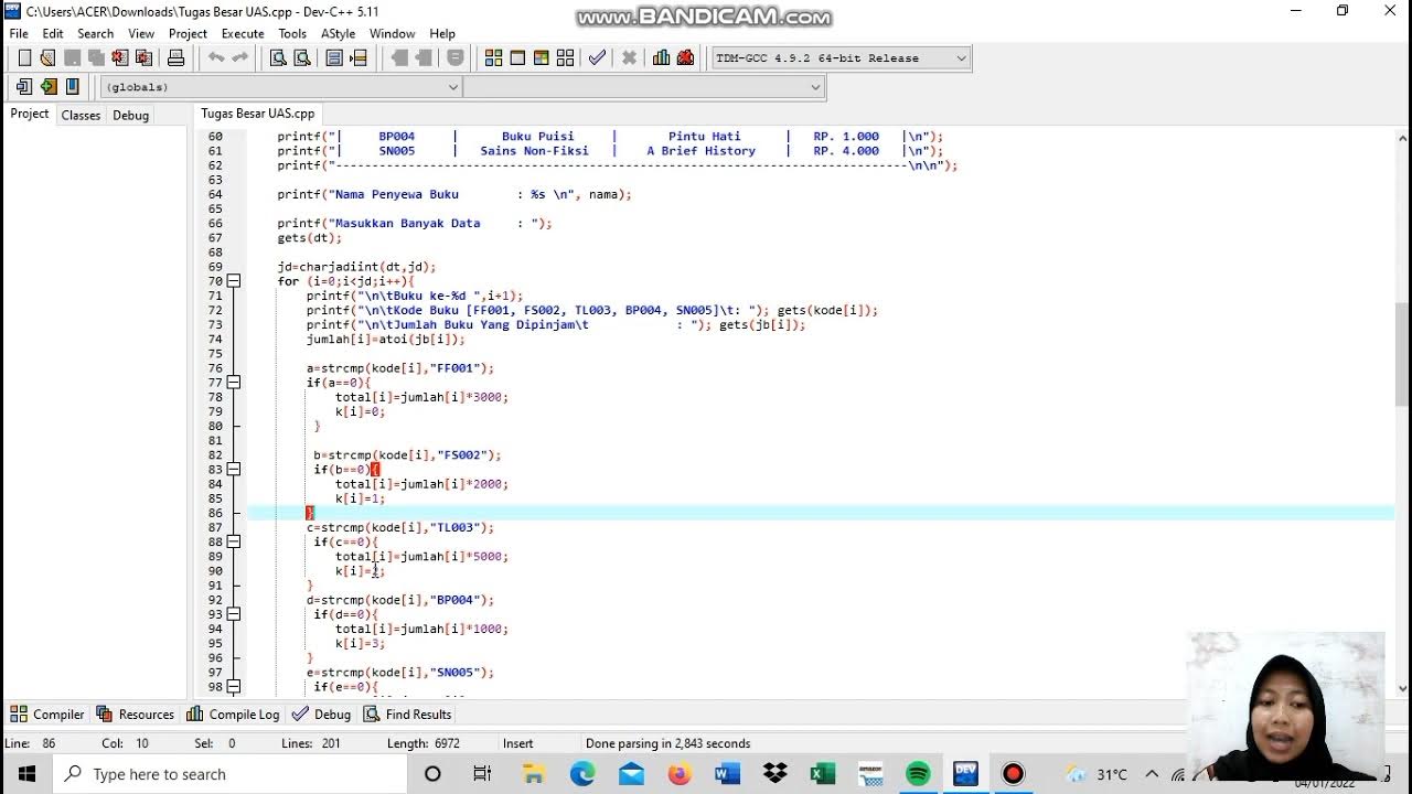 PROGRAM PERPUSTAKAAN SEDERHANA | TUGAS BESAR UAS MATA KULIAH ALGORITMA ...