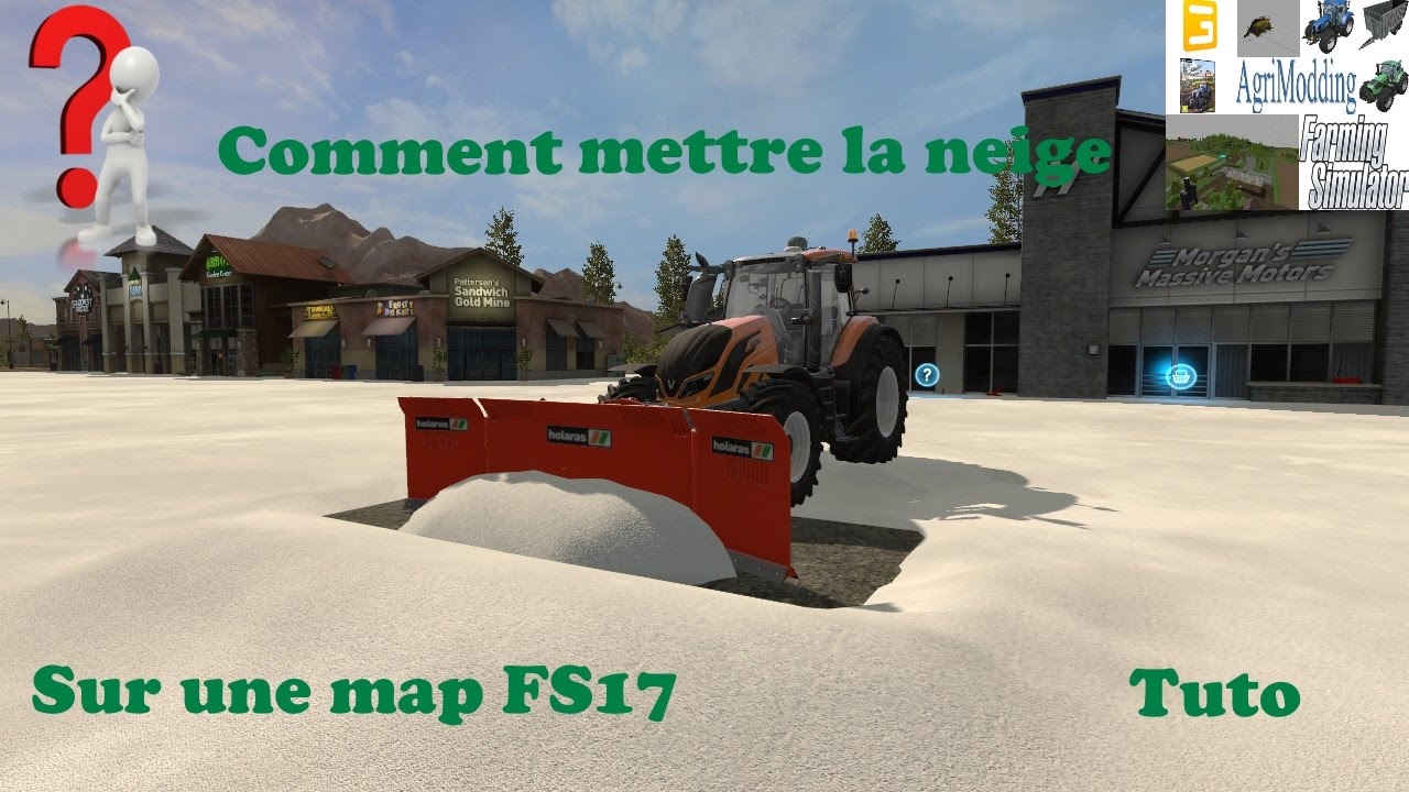 Tuto comment mettre la neige sur une map Farming simulator 17 - YouTube