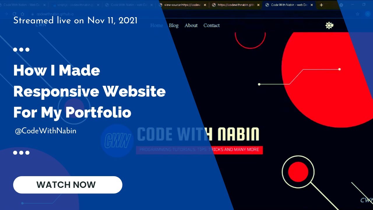 How I Made Responsive Website For My Portfolio || Code With Nabin Live Stream - YouTube