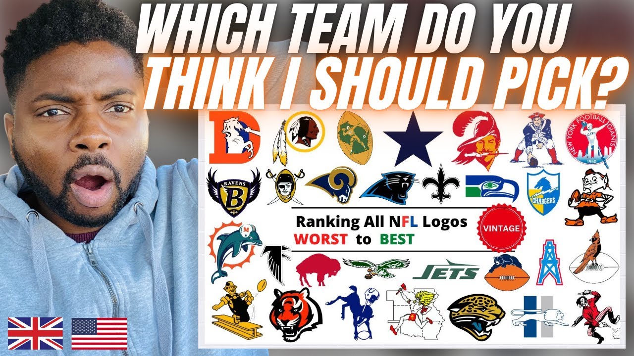 NFL TEAM LOGOS RANKED WORST TO BEST! - Brit Reacts - YouTube