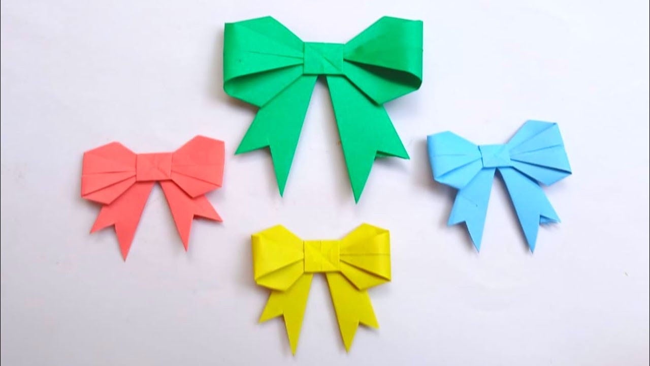 How to make paper bow | Origami Paper bow | DIY Paper bow | School ...