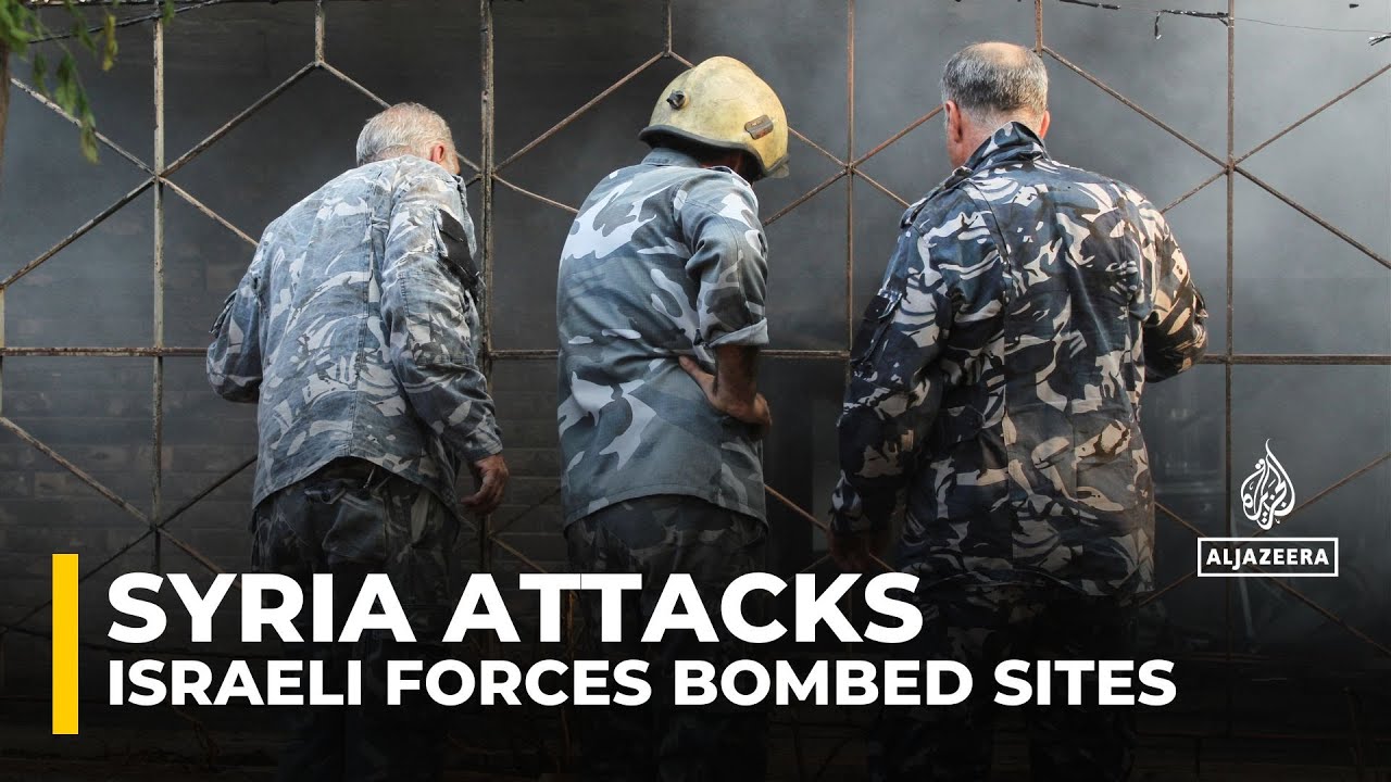 Israeli military bombs Syrian military bases, command centres - YouTube