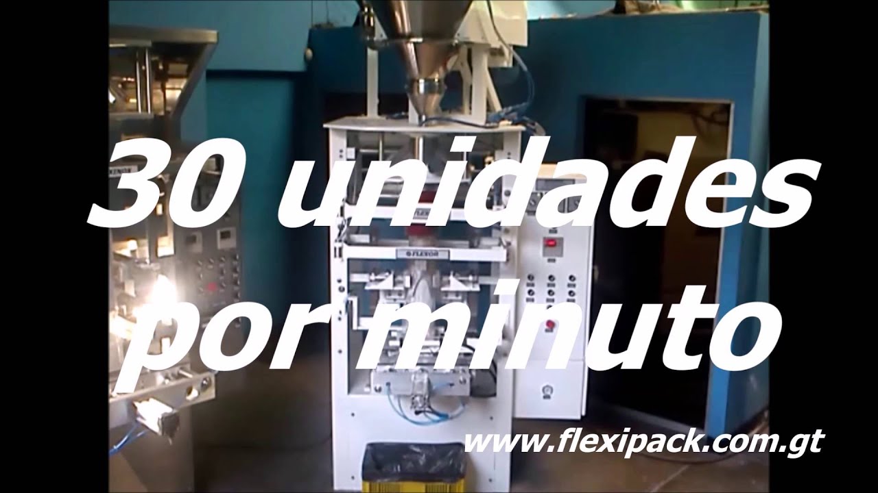 Azucar Glass, Empacadora 01 caída modelo Flexor, Flexipack - YouTube