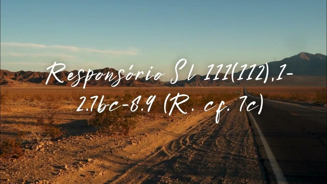 06.06.23 Responsório Sl 111(112),1-2.7bc-8.9 (R. cf. 7c) - YouTube