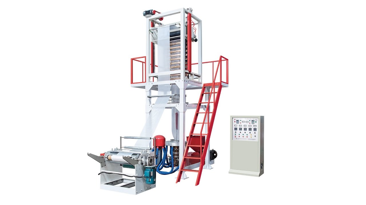 High Speed HDPE T-Shirt bag film blowing machine - YouTube