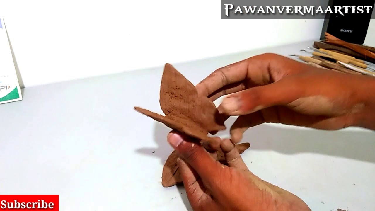 How to make clay butterfly at home || easy clay modelling for beginners ...