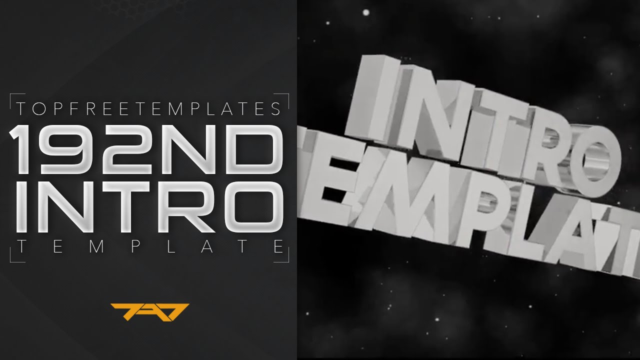 FREE Intro Template: Black & White 3D #192 + Tutorial - YouTube