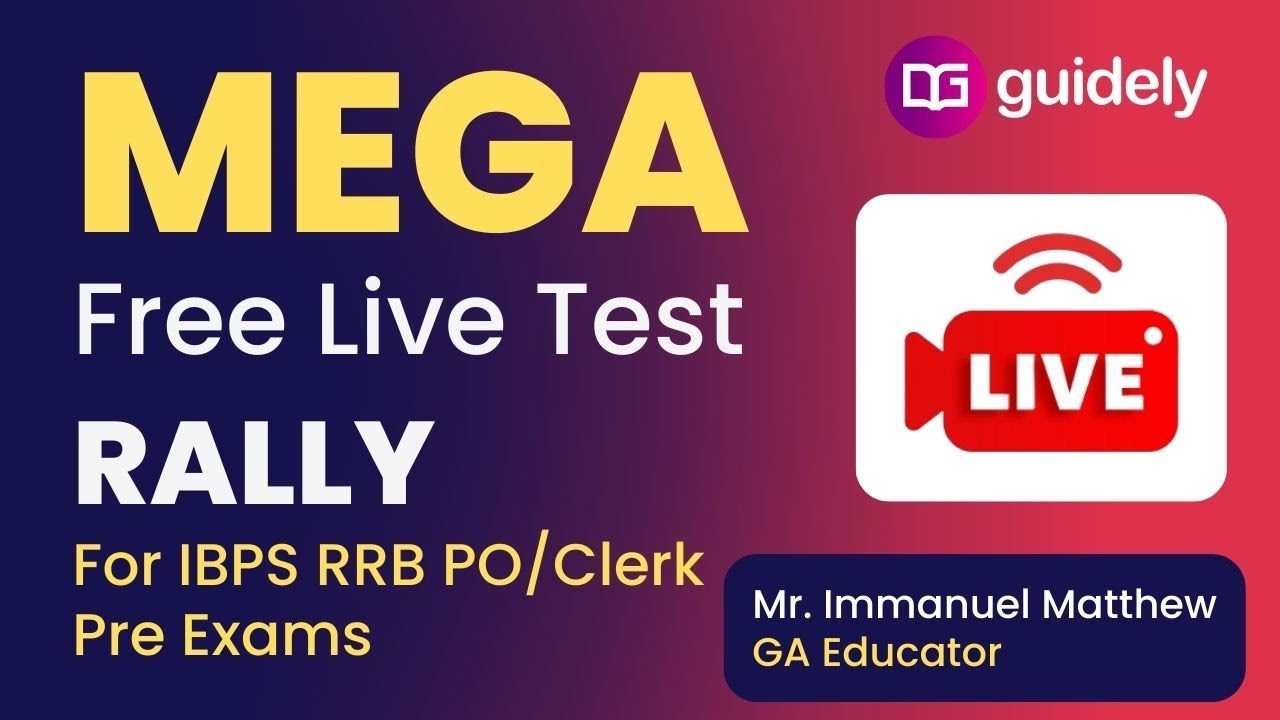 Guidely's Mega Free Live Test Rally | RRB PO | RRB CLERK | Check Your ...