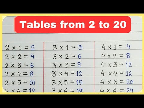 tables from 2 to 20 | tables | maths | tables 1 to 10 - YouTube