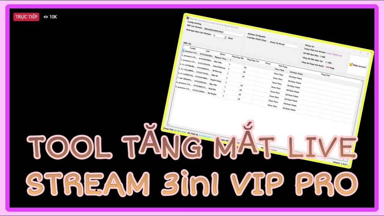 TOOL TĂNG MẮT LIVE STREAM VIP PRO NEW | NGUYENDUCPHAT - YouTube