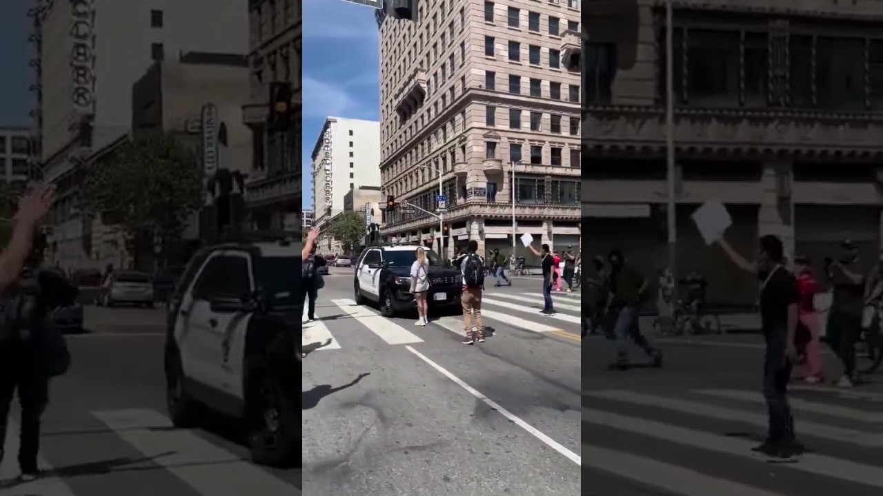 The LAPD Running People Over at George Floyd's - YouTube