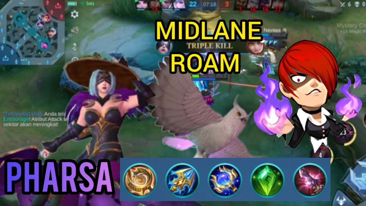 PHARSA GAMEPLAY !! MIDLANE ROAM || BUILD TOP1 GLOBAL MOBILE LEGENDS ...
