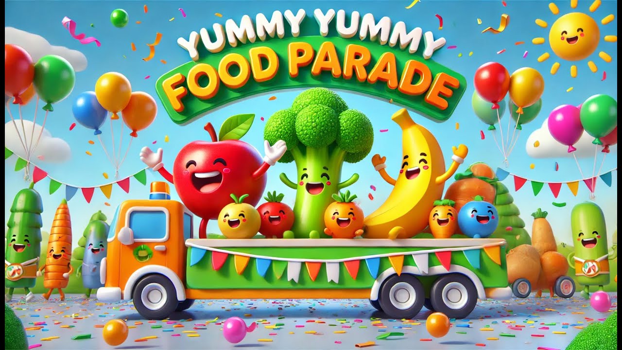 Yummy Yummy Food Parade 🎉 | Fun Kids Song About Healthy Fruits ...