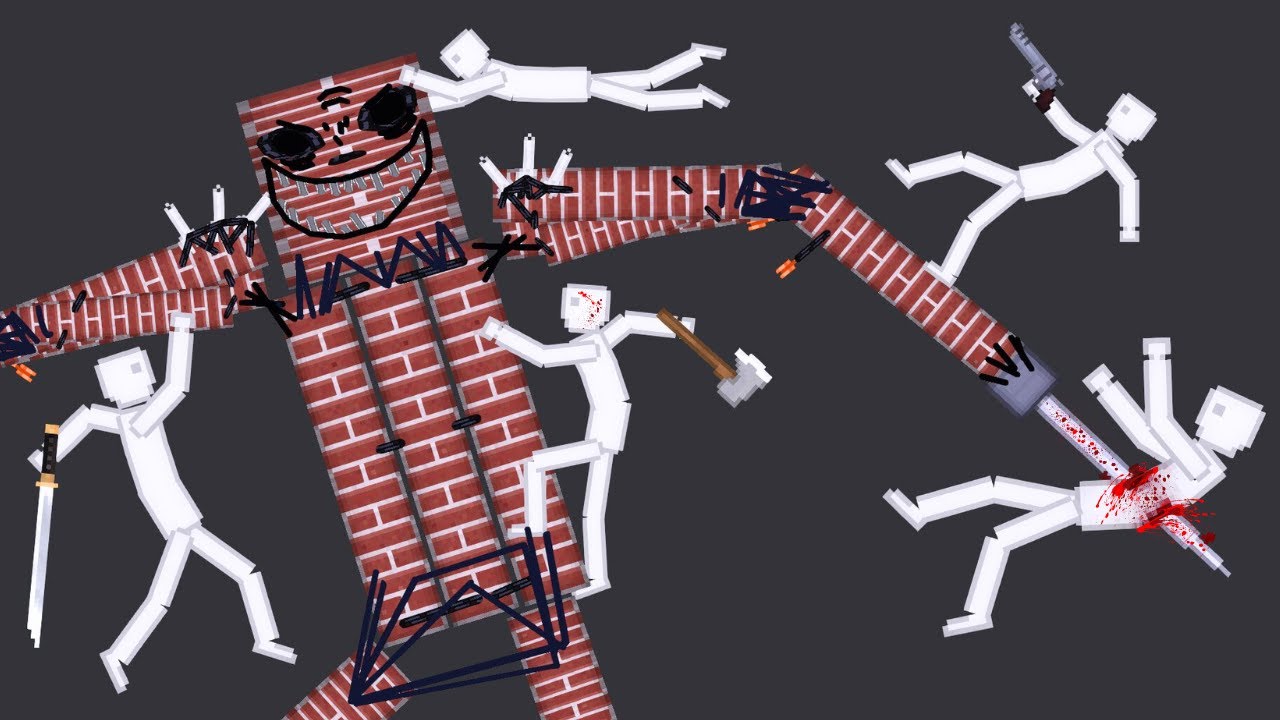 People Fight Against The Brick Golems In People Playground - YouTube