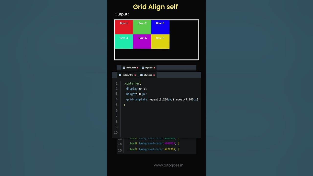 Css Grid Align Self In Css Tutorjoes Tamil Coding Css Youtube