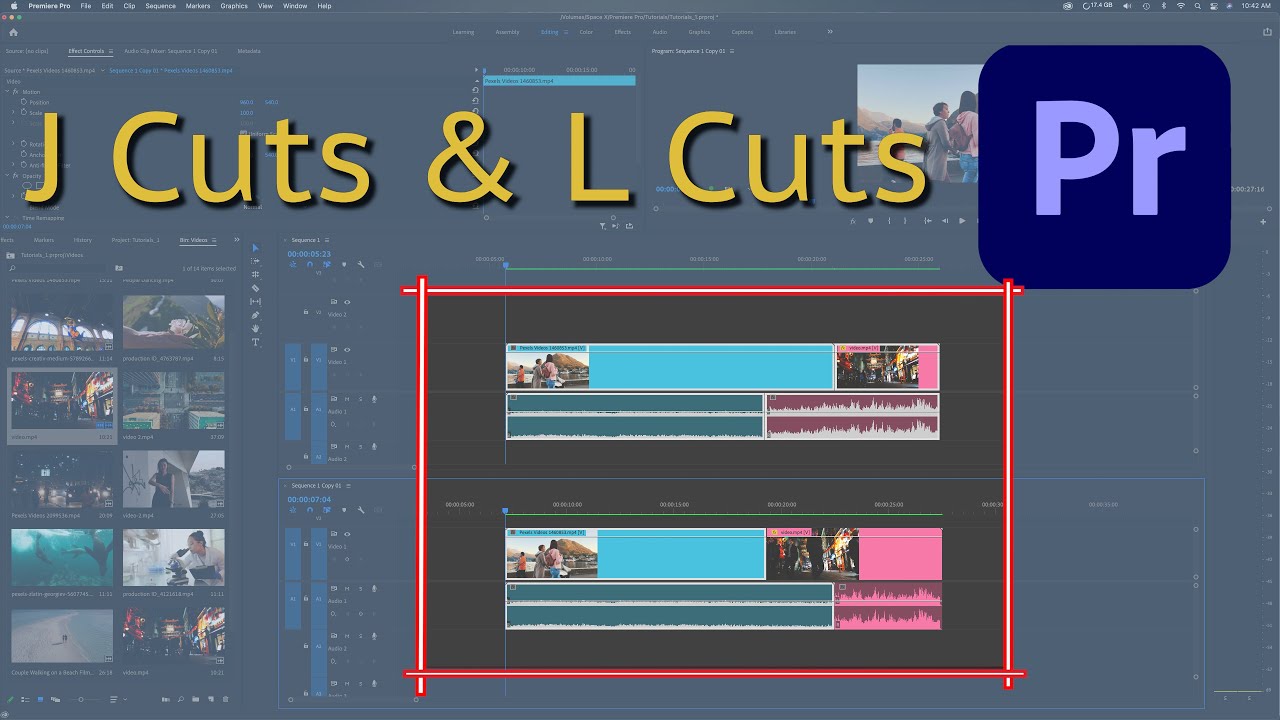 J-CUT And L-CUT Edits In Adobe Premiere Pro CC 2020 - YouTube