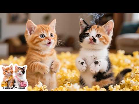 Ginger and MooMoo Make Popcorn for the First Time 🍿🐾