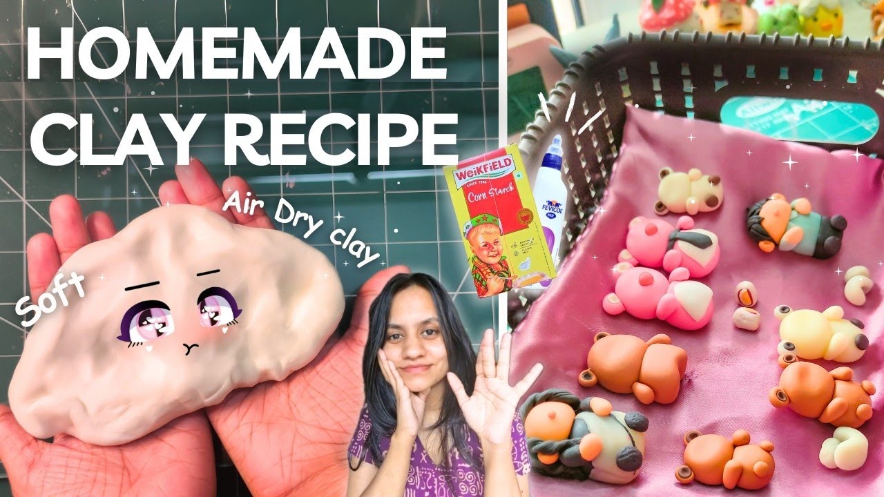 How to make AIR DRY CLAY at home 🌷 Easy Step-by-Step Tutorial | DIY ...