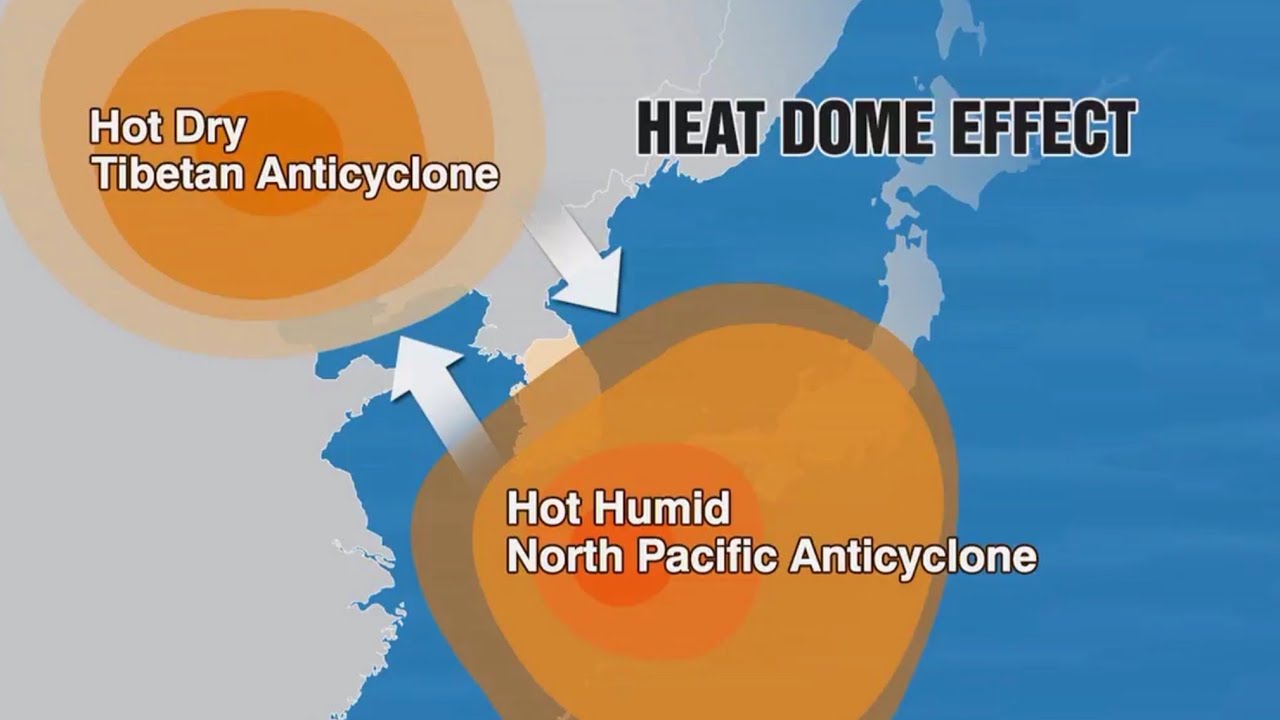 South Korea facing hottest summer on record - Heat dome effect - YouTube