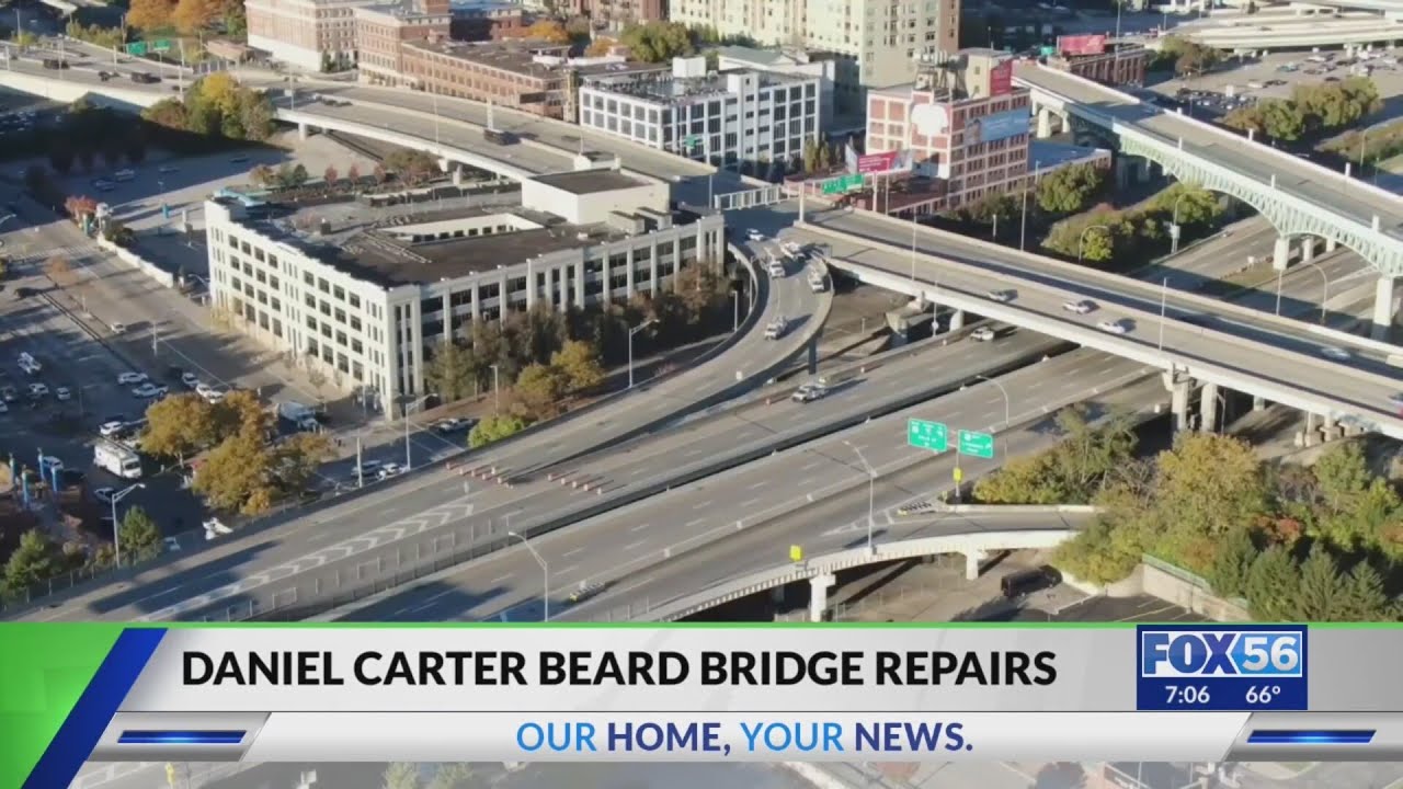 Daniel Carter Beard Bridge repairs near completion - YouTube