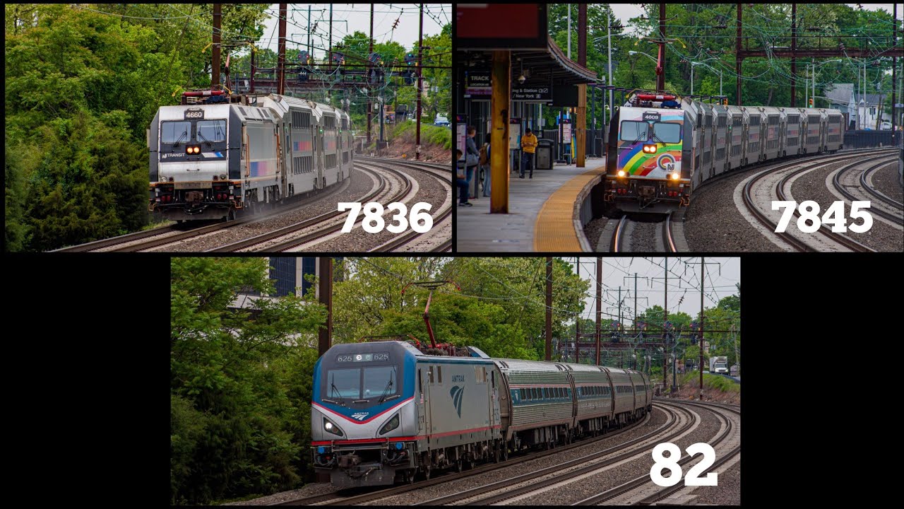 NJT 7836 Stops And Departs Metropark Meets NJT 7845 Wth/ 4609 Leading ...