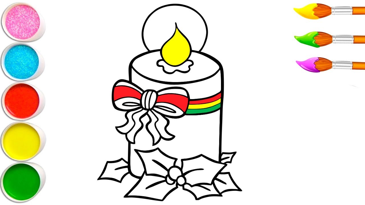 How to draw Christmas Candle Drawing | Draw out Candle Easy for ...