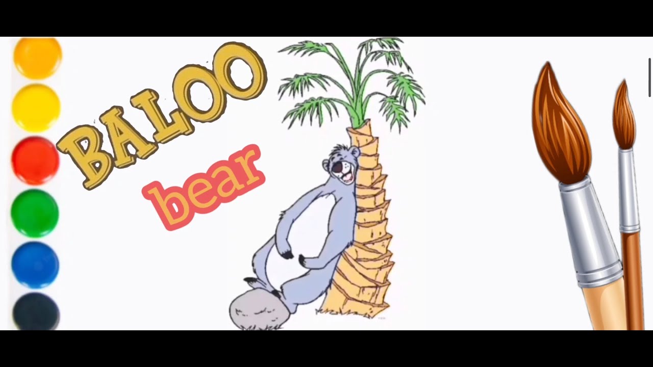 How to draw a baloo bear.draw and color a baloo bear.Как рисовать ...