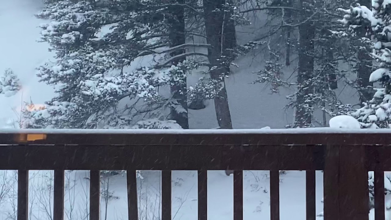 Red River during snow storm - YouTube