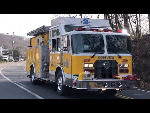 Denver Fire Company Engine 13-2 Responding To a 4th Alarm Structure ...