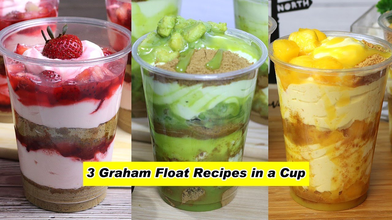 3 Graham Float Recipes in a Cup - Summer Desserts - Strawberry, Avocado ...