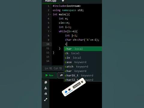 How to write a program for interesting alphabet pattern🤗#coding #shorts ...