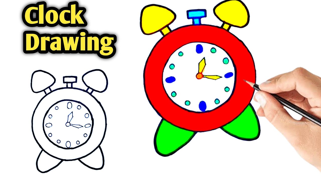 Easy Step-by-Step Tutorial: How to Draw a Cute Alarm Clock | How to ...