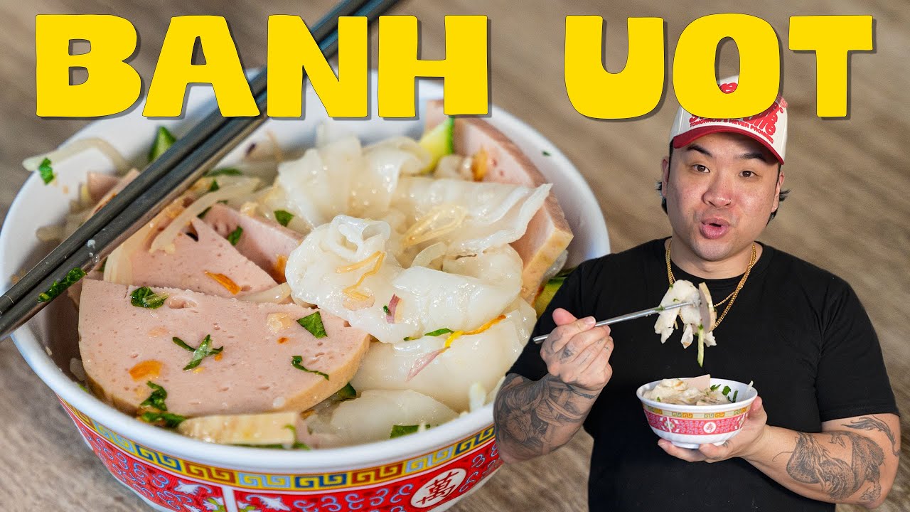 How to Make: Banh Uot / Vietnamese Rice Noodles with Cha Lua - YouTube