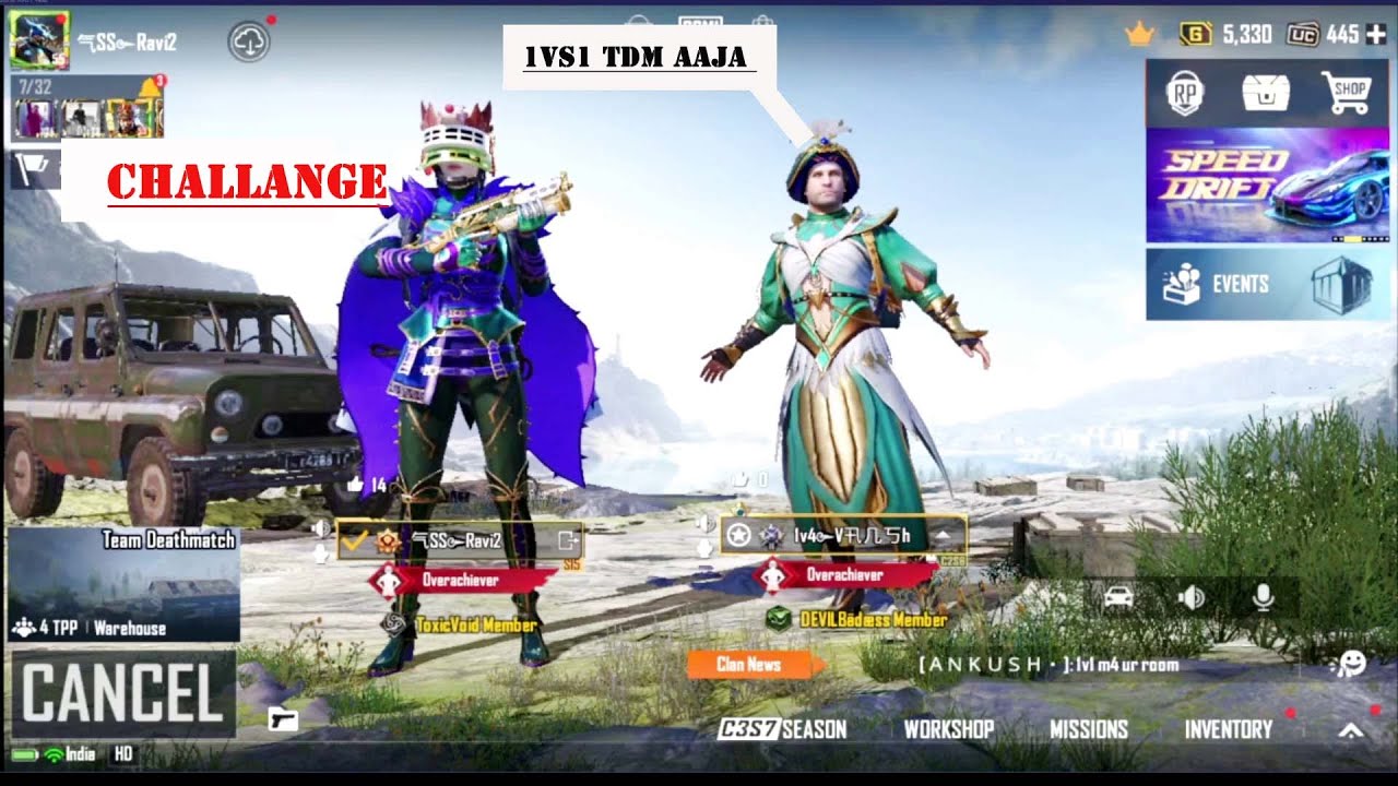 This pro Player Challange Me for 1vs 1 TDM Match | Ravi 21 - YouTube