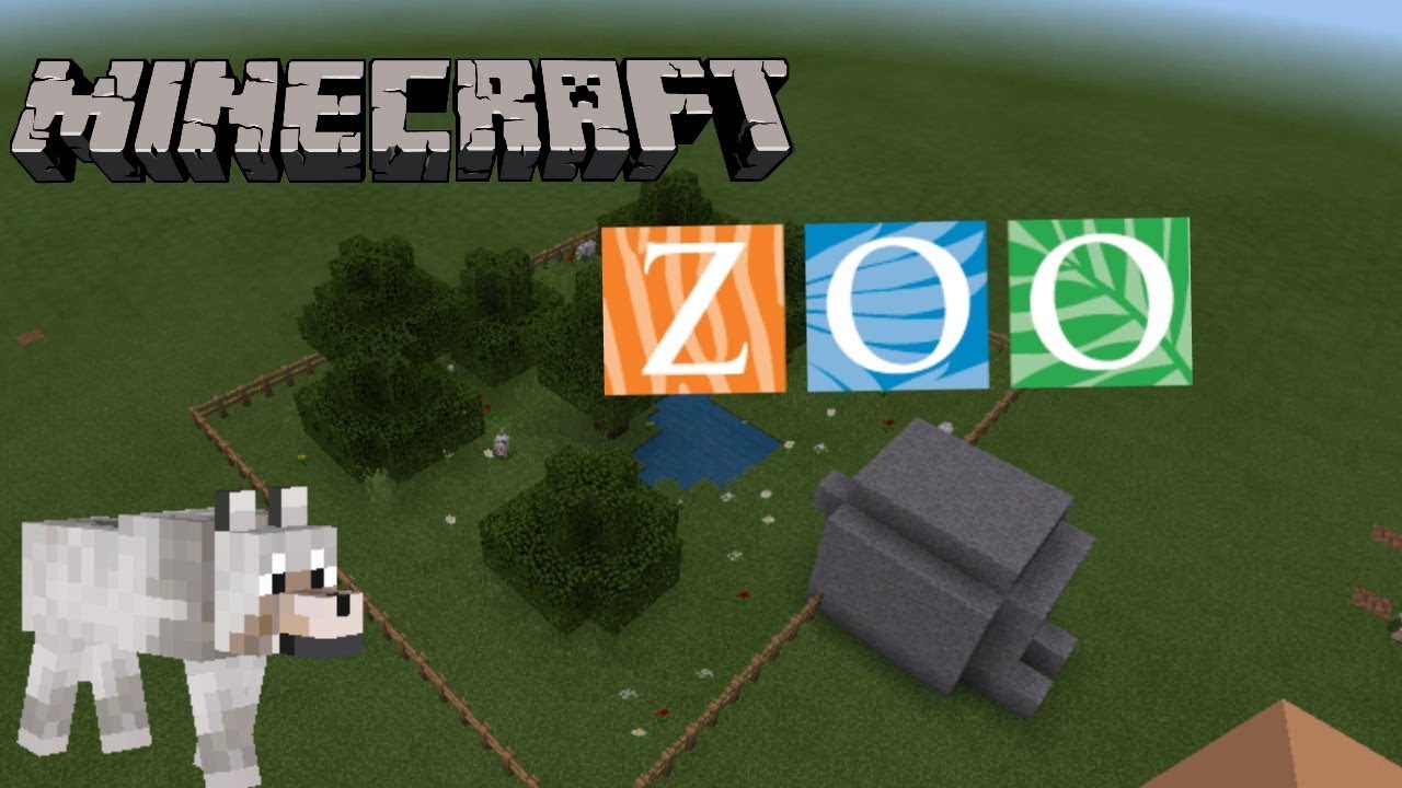Minecraft Building a Zoo Wolf exhibit - YouTube