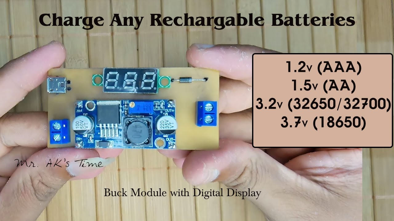 Charge Any Rechargeable Battery l LM2596 Module with Display l 32650 ...