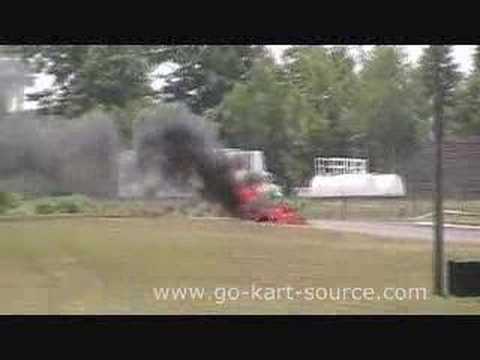 Go Kart Crash and Fire! - YouTube